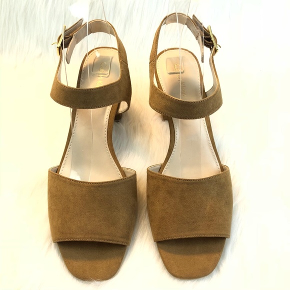 Calvin Klein | Shoes | Calvin Klein Charmain Tan Mini Block Heels 9 ...